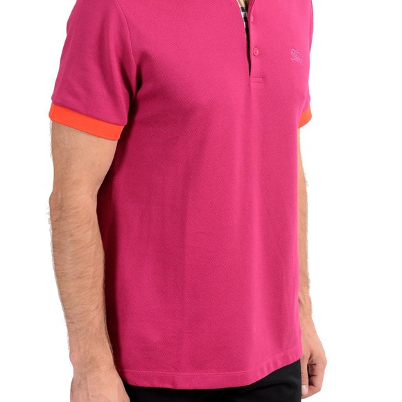 Burberry | Shirts | Burberry Raspberry Pink Short Sleeve Polo Shirt ...